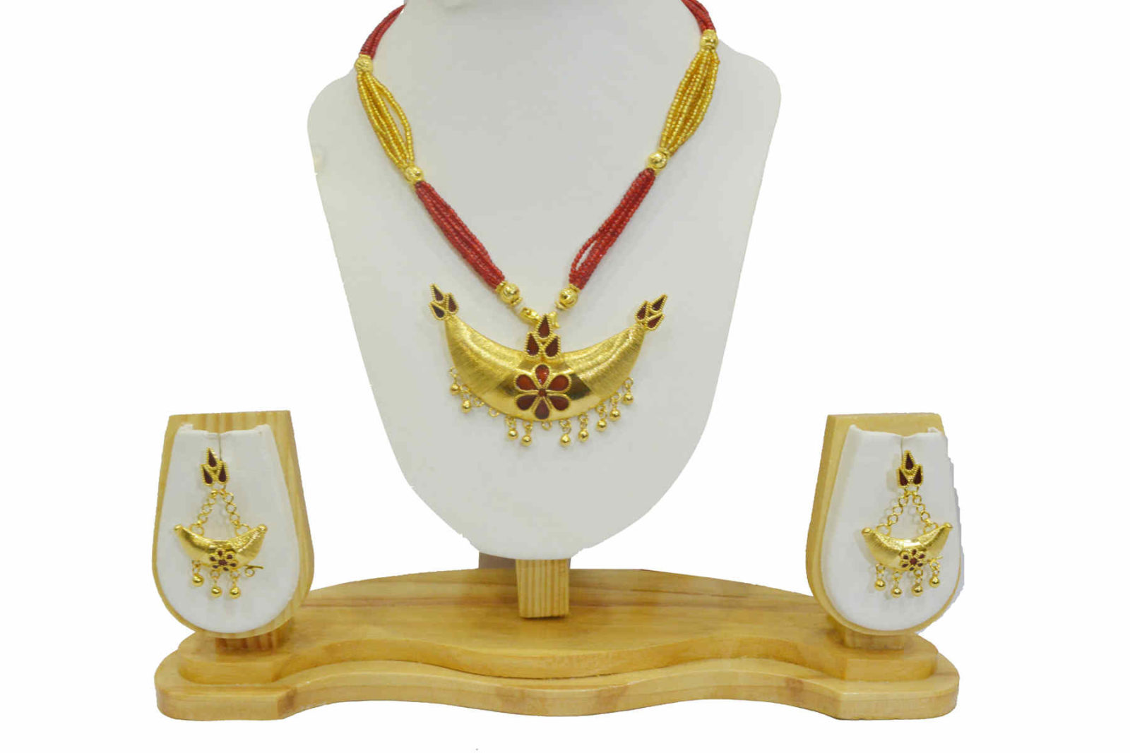 Assamese Jewellery Junbiri Necklace With Earings | MugaSilk