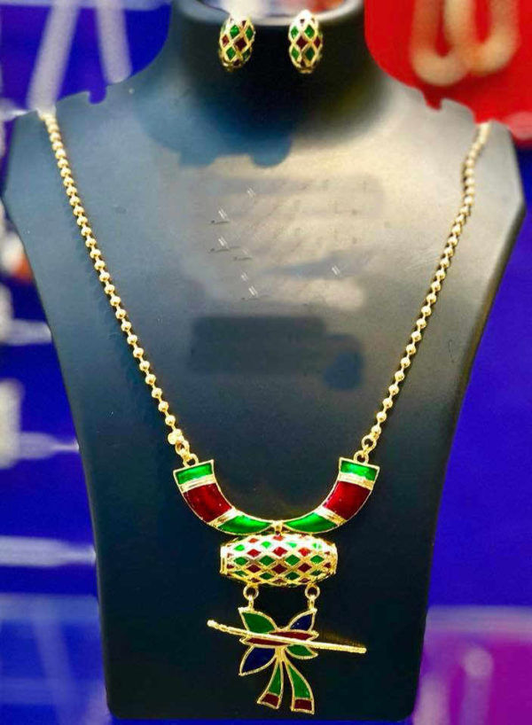 Assamese Jewellery Japi Pepa Dhol Necklace With Earings | MugaSilk